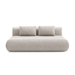 BETTSOFA ATOMO Beige Chenille-Stoff mit Schlaffunktion