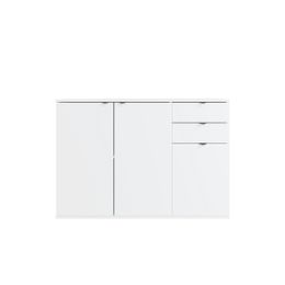 KOMMODE METRIX 120/82,5/35cm mit 2 Schubladen 3 T&uuml;ren Wei&szlig;