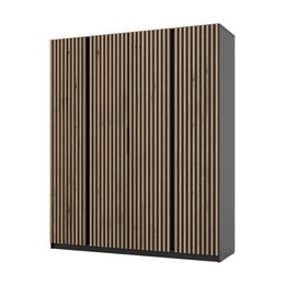 DREHT&Uuml;RENSCHRANK CAGLIARI 200/239/61,9 cm 4-t&uuml;rig Schwarz
