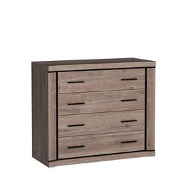 KOMMODE MALAGA 107/91/45cm mit 4 Schubladen T&uuml;ren Braun