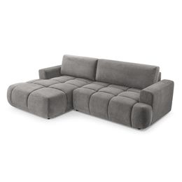 ECKSOFA VASTO Grau Geflochtener Stoff mit Schlaffunktion