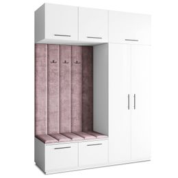 GARDEROBENSCHRANK REMA 180/240/60 cm Modern Garderobe-Set Wei&szlig;
