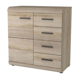 KOMMODE LEGAME 80/87/42 cm mit 4 Schubladen und 1 T&uuml;ren Sonoma Eiche