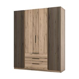 DREHT&Uuml;RENSCHRANK CAGLIARI 200/239/61,9cm 4-t&uuml;rig Goldfarben