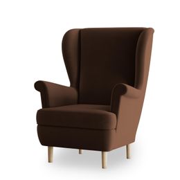 SESSEL LENTIO Ohrensessel Polstersessel, Braun