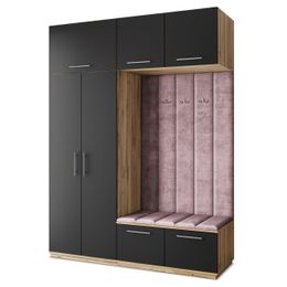 GARDEROBENSCHRANK REMA 180/240/60 cm Modern Garderobe-Set Eiche Wotan