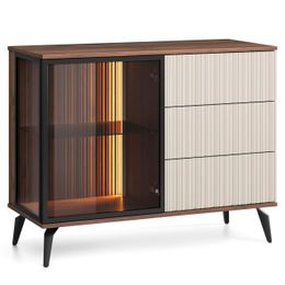 SIDEBOARD TRAMONTO 103/80/39cm mit 3 Schubladen 1 T&uuml;ren Nussbaumfarben