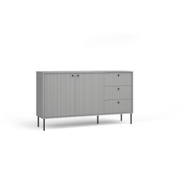KOMMODE NIMB 156,2/89,2/40,5cm mit 3 Schubladen 2 T&uuml;ren Grau