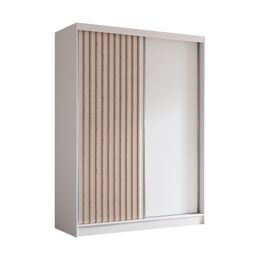SCHWEBET&Uuml;RENSCHRANK LAMELLO 160/216/61 cm 2-t&uuml;rig Wei&szlig;