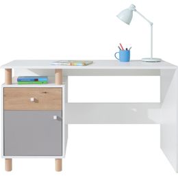 SCHREIBTISCH SANNIO 125x55x76 cm B&uuml;rotisch Computertisch, Wei&szlig;