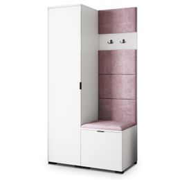 GARDEROBENSCHRANK LORI 95/181/51 cm Modern Garderobe-Set Wei&szlig;