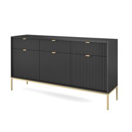 SIDEBOARD STELLARE 154/83/39 cm mit 3 Schubladen 3 T&uuml;ren Schwarz