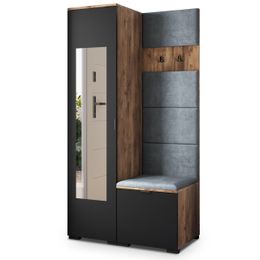 GARDEROBENSCHRANK VIRA 95/181/51 cm Modern Garderobe-Set Eiche Lefkas