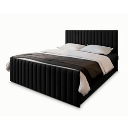 BOXBETT ARION 180x200 cm mit Matratze und Topper, H2+H3 - Schwarz