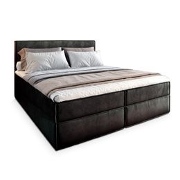 BOXBETT PELLIO 140x200 cm mit Matratze und Topper - Schwarz