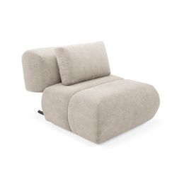SESSEL ATOMO, Modern Polstersessel Loungesessel, Velours-Stoff Beige
