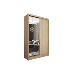 SCHWEBET&Uuml;RENSCHRANK PATRIZIA 120/216/61 cm 2-t&uuml;rig mit Spiegel Sonoma Eiche