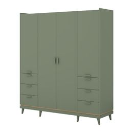 DREHT&Uuml;RENSCHRANK ACARA 190/214.5/57,4 cm 4-t&uuml;rig Gr&uuml;n