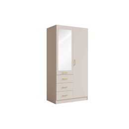 DREHT&Uuml;RENSCHRANK NEVARIS 101/200,5/58cm 2-t&uuml;rig mit Spiegel Sandbeige