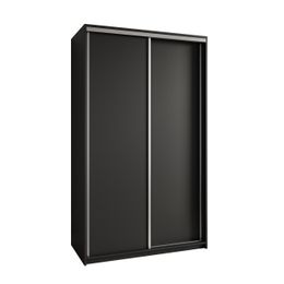 SCHWEBET&Uuml;RENSCHRANK NISSE 120/205/60 cm 2-t&uuml;rig Schwarz