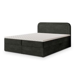 BOXBETT ARMEL 180x200 cm mit Matratze und Topper - Schwarz