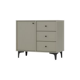 KOMMODE TORINO 84/72/41 cm mit 3 Schubladen 1 T&uuml;ren Hellgr&uuml;n