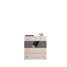 KOMMODE RAVENNA 90/95/40cm mit 4 Schubladen 2 T&uuml;ren Eichefarben