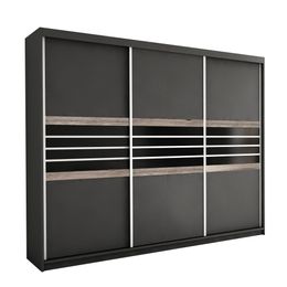 SCHWEBET&Uuml;RENSCHRANK RIVEN 250/215/61 cm 3-t&uuml;rig Braun