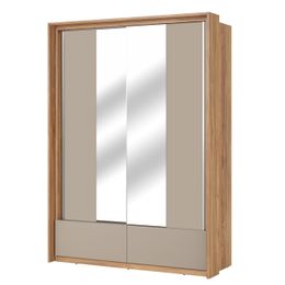 SCHWEBET&Uuml;RENSCHRANK PRESARO 159,1/219/62,9 cm 2-t&uuml;rig mit Spiegel Eiche Mauvella
