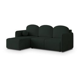 ECKSOFA SUVINO Gr&uuml;n Geflochtener Stoff mit Schlaffunktion