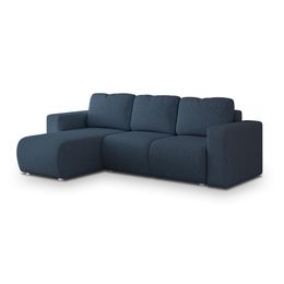 ECKSOFA RINOVA Blau Geflochtener Stoff mit Schlaffunktion