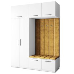 GARDEROBENSCHRANK REMA 180/240/60 cm Modern Garderobe-Set Wei&szlig;