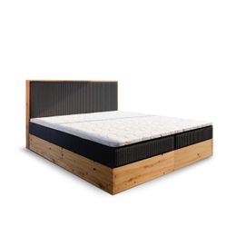 BOXBETT VERDON 180x200 cm mit Matratze und Topper - Schwarz