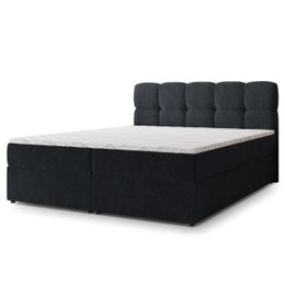 BOXBETT MERU 180x200 cm mit Matratze und Topper - Schwarz