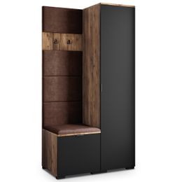 GARDEROBENSCHRANK LORI 95/181/51 cm Modern Garderobe-Set Eiche Lefkas