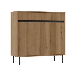 KOMMODE OSTIA 100/100/40 cm mit 2 Schubladen 2 T&uuml;ren Goldfarben