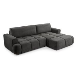ECKSOFA VASTO Grau Geflochtener Stoff mit Schlaffunktion
