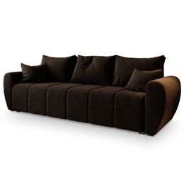BETTSOFA MADISON Braun D&uuml;nner Stoff mit Schlaffunktion