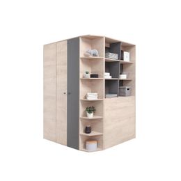 DREHT&Uuml;RENSCHRANK RAVENNA 135/190/135cm 2-t&uuml;rig Eichefarben