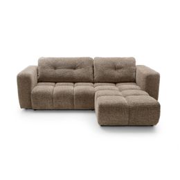 ECKSOFA ARTE 02 Braun Chenille mit Schlaffunktion