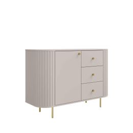 KOMMODE BOLLA 123/85,4/42,3cm mit 3 Schubladen 1 T&uuml;ren Beige