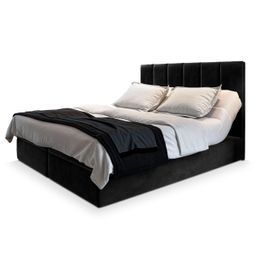 BOXBETT BARINO 180x200 cm mit Matratze und Topper - Schwarz