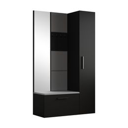 GARDEROBENSCHRANK MODULO 120,6/204/40 cm Modern Garderobe-Set Schwarz