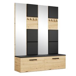 GARDEROBENSCHRANK MODULO 161,2/204/40 cm Modern Garderobe-Set Eiche Artisan