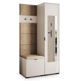GARDEROBENSCHRANK VIRA 95/181/51 cm Modern Garderobe-Set Kaschmir