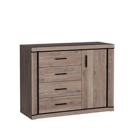 KOMMODE MALAGA 117/91/45cm mit 4 Schubladen 1 T&uuml;ren Braun