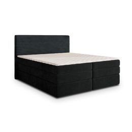 BOXSPRINGBETT MATERN 180x200 cm mit Matratze und Topper - Schwarz