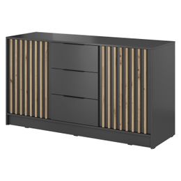 SIDEBOARD NELIANA 155/86/45 cm mit 3 Schubladen 2 T&uuml;ren Graphitfarben