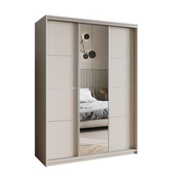 SCHWEBET&Uuml;RENSCHRANK VARO 150/205/60 cm 3-t&uuml;rig mit Spiegel Kaschmir