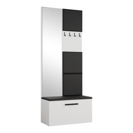 GARDEROBENSCHRANK MODULO 80,6/204/40 cm Modern Garderobe-Set Wei&szlig;